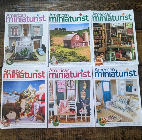 Lot of (6) American Miniaturist Magazines Issues 191, 197, 201, 211 ...
