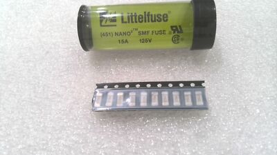 LITTELFUSE 451 SERIES NANO SURFACE MOUNT FUSE, 15A 125V (LOT OF 15) | eBay