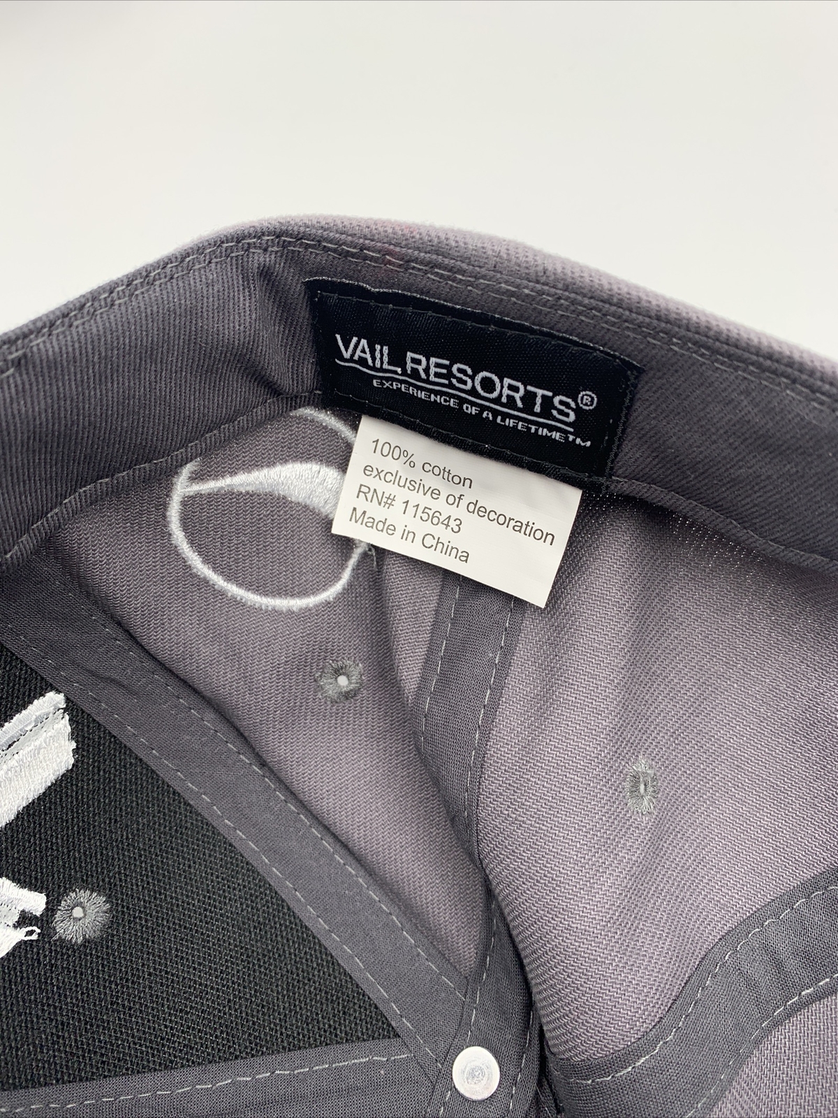 Vail Colorado Resorts Baseball Cap Logo Gray Adjustab… - Gem