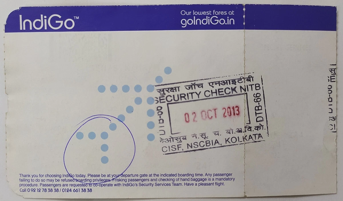 Indigo Boarding Pass