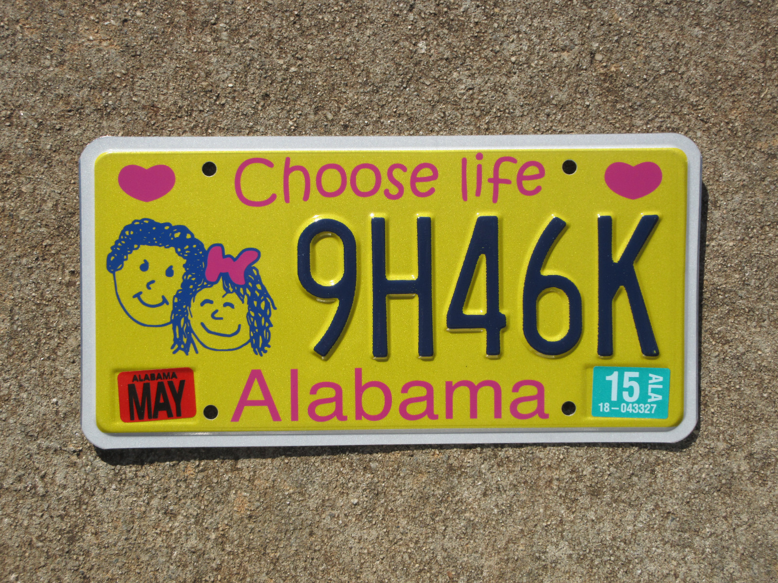 2015 Alabama Choose Life License Plate 9H46K Children Child Kid Kids AL ...