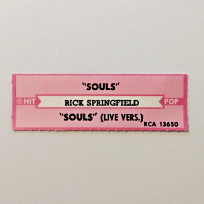 Jukebox Strip: RICK SPRINGFIELD - Souls 1983 RCA 13650 Pop Hit Living ...