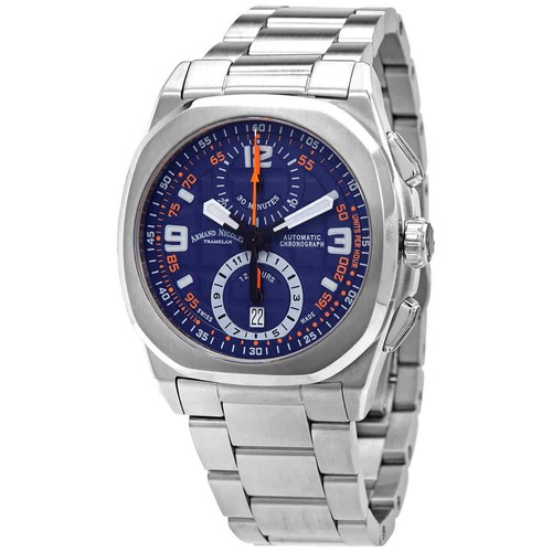 Armand Nicolet JH9 Chronograph Automatic Dark Blue Dial Men's Watch | eBay