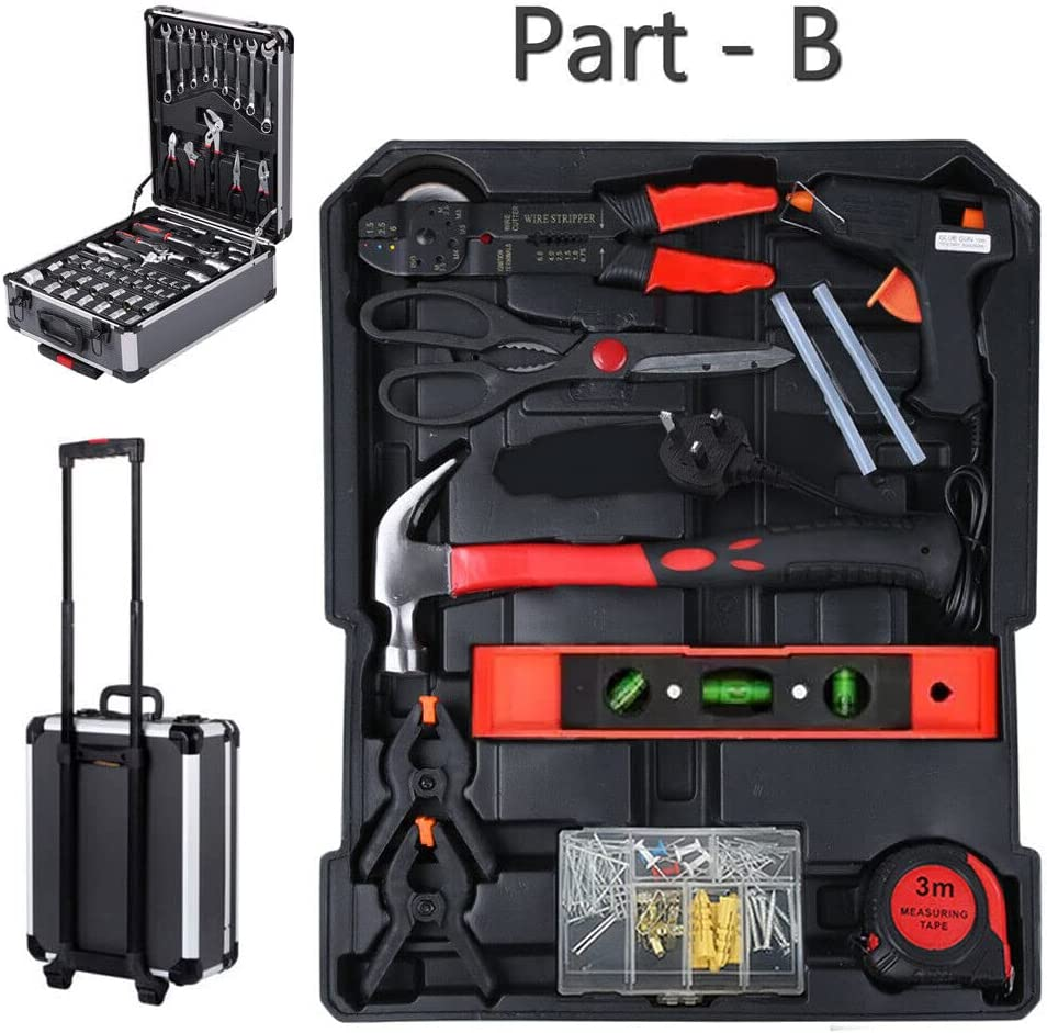 810 Pcs Tool Set Case Mechanics Kit Box Organize Castors Toolbox ...