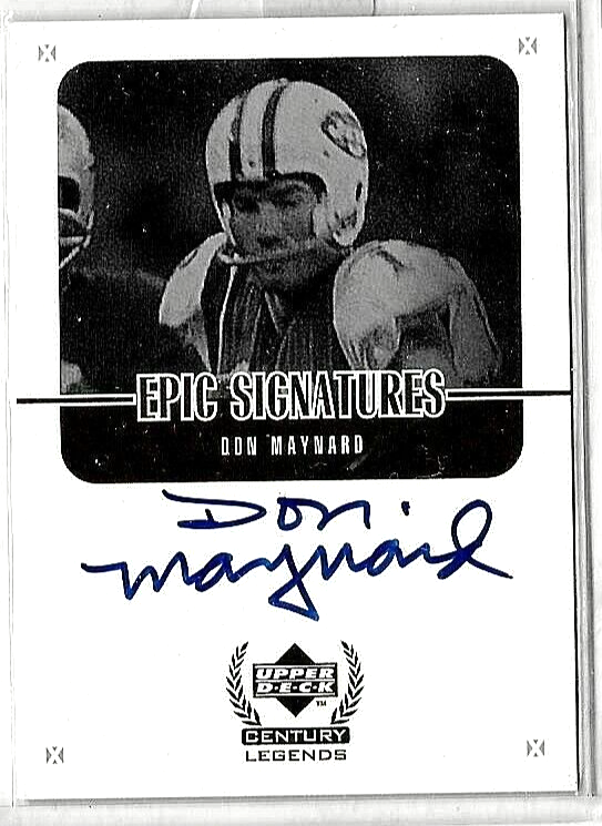 DON MAYNARD 1999 UD CENTURY LEGENDS EPIC SIGNATURES CERTIFIED AUTOGRAPH ...