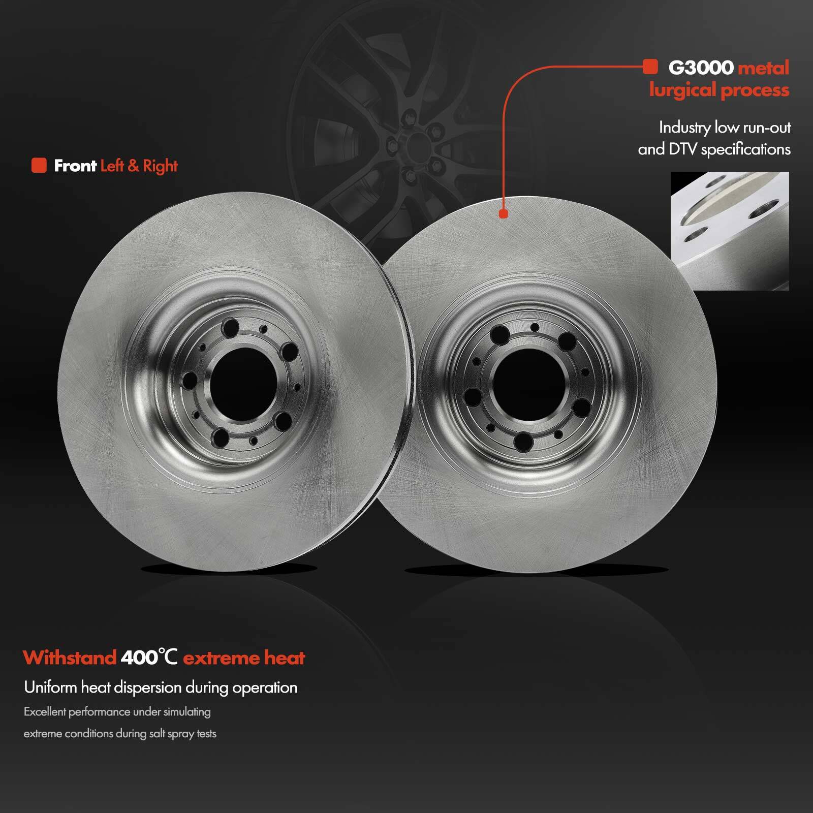 2Pcs Front Side Disc Brake Rotors for Volvo XC90 2003 2004 2005 2006 ...