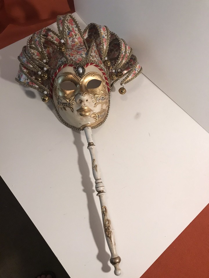 Venetian Carnival Masquerade Ball Face Mask On A Stick Ladies Fancy ...