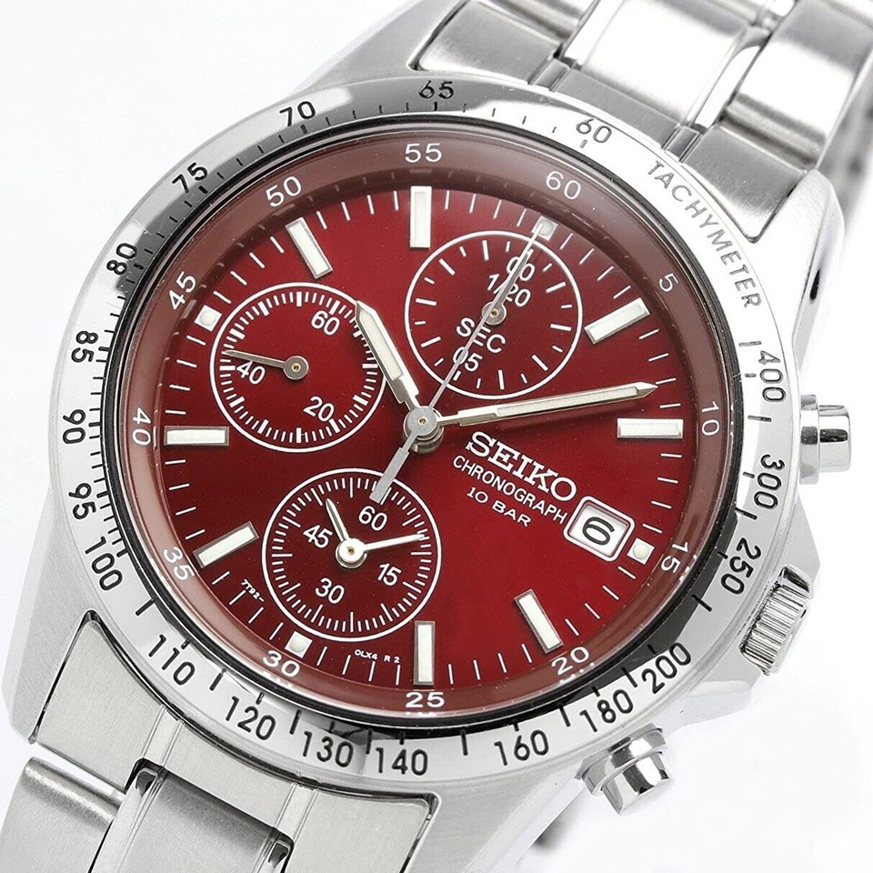 SEIKO SPIRIT SBTQ045 Chronograph Men's Watch Red Limited Model Quartz ...