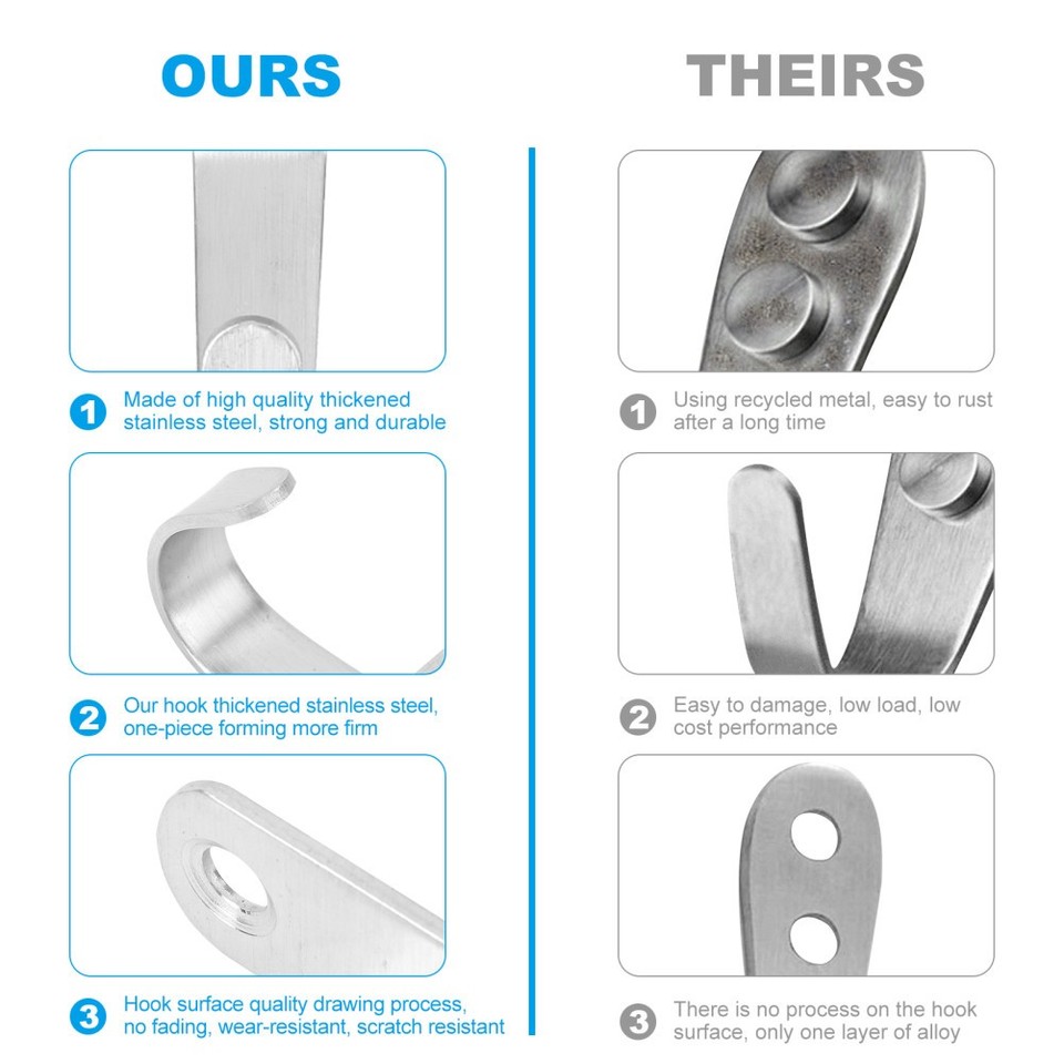 12 Pcs Removable Ceiling Hooks Screw Small Elephant Trunk Shaped Iron ...