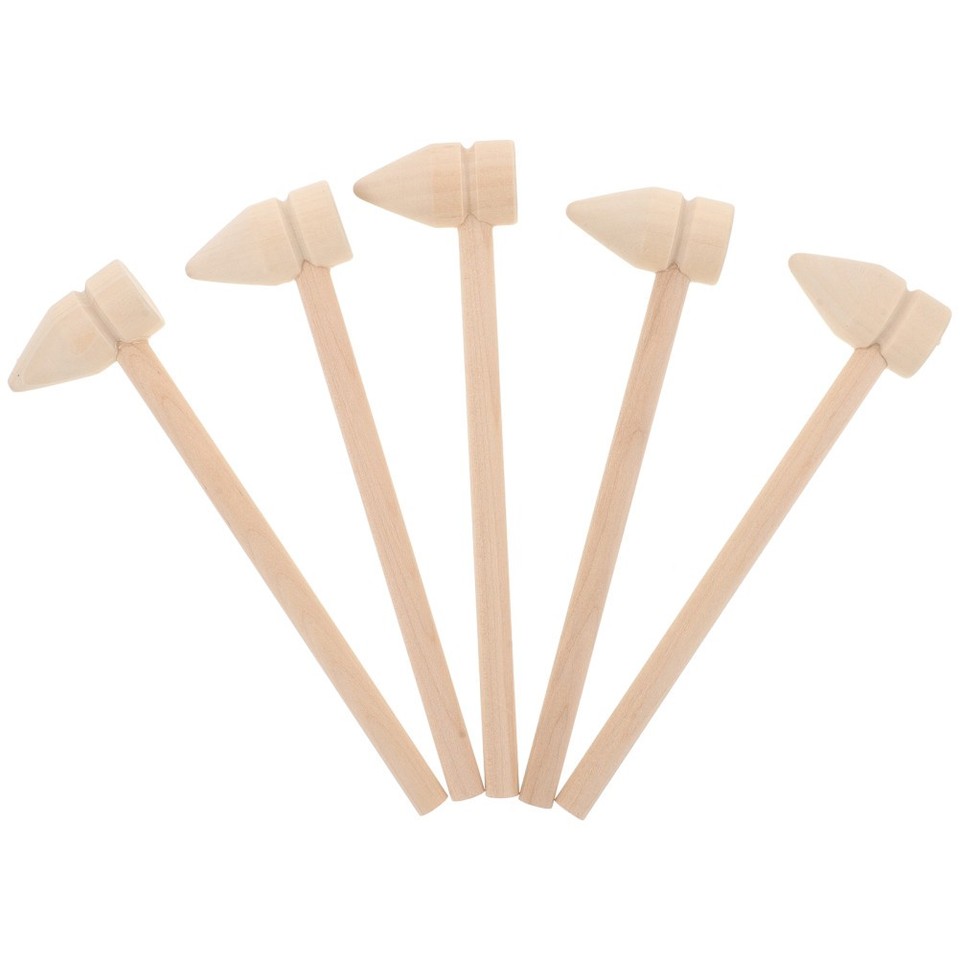5 Pcs Mini Wooden Hammer Mallets Small Hammer Tools for Kids Hand ...