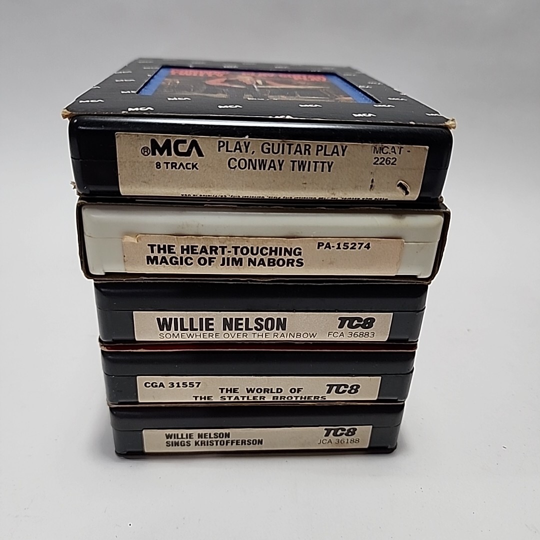 Lot Of 5 - 8 Track Tapes Untested Willie Nelson County Statler Twitty ...