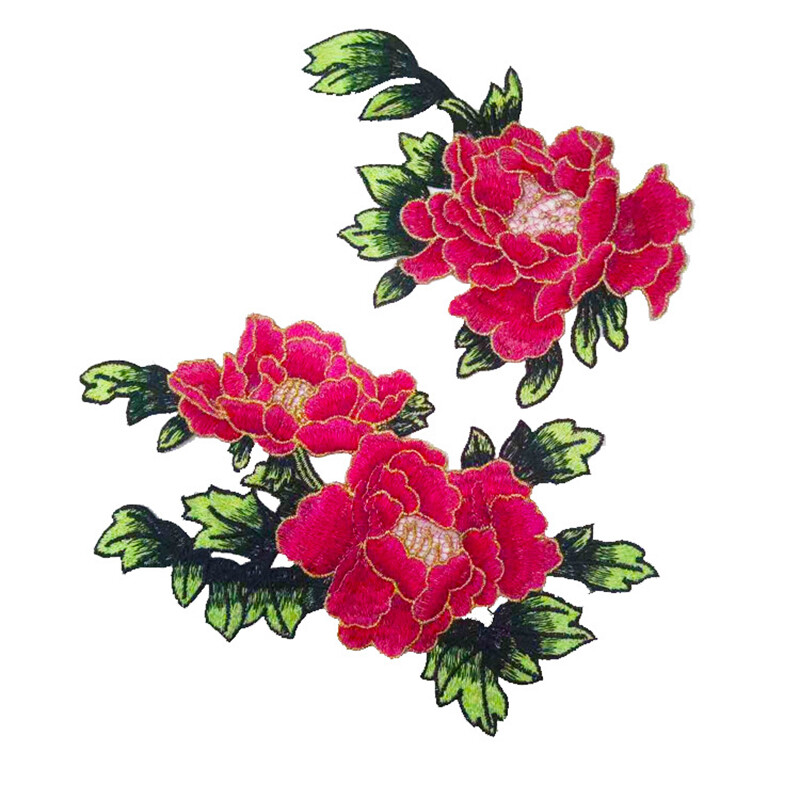 Rose Flower Patch Iron Sew On Embroidered Badge Clothes Embroidery ...