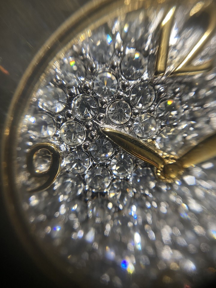 Rare Vintage Swarovski Swan Signed Pave Rhinestone Clock Locket ...