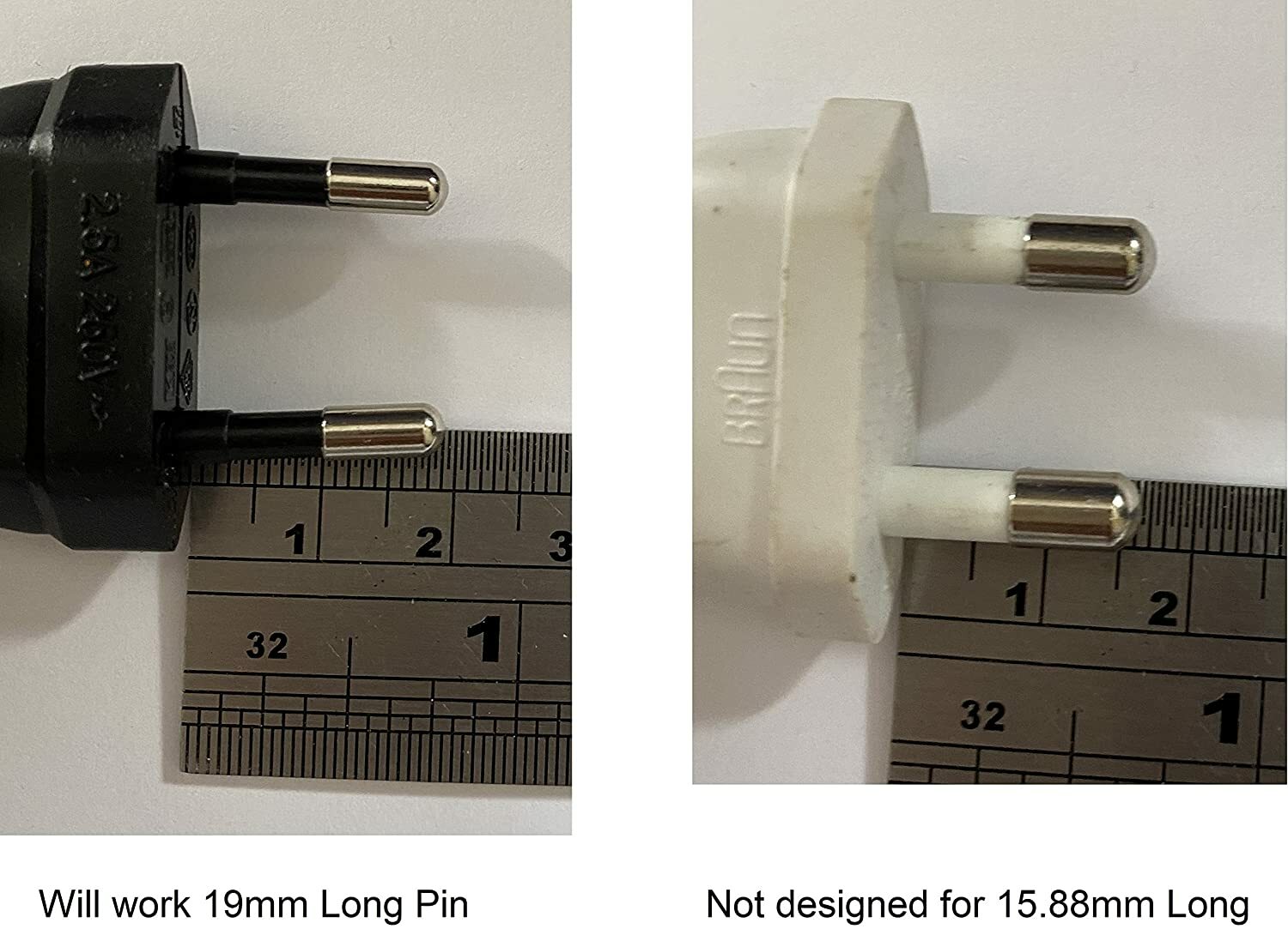 Euro Europe UK Plug Converter 2 to 3 Pins 5A Fused Adapter BS5733 ...