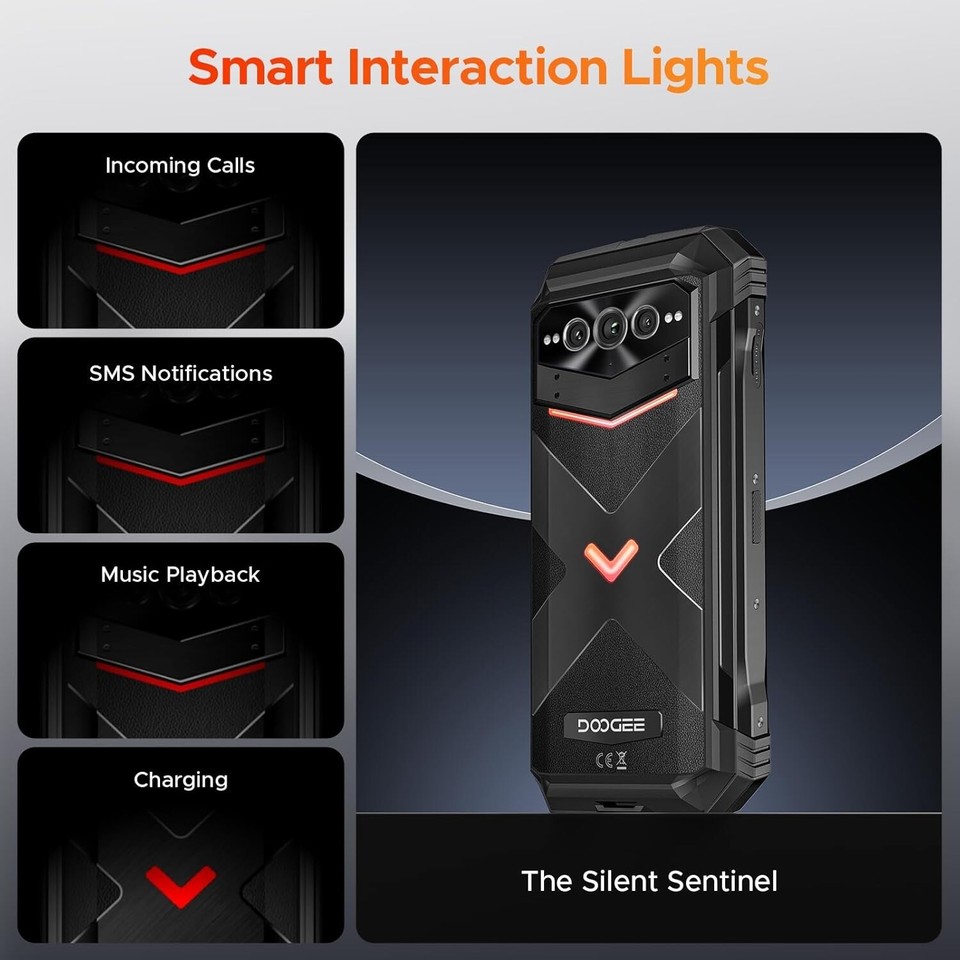 DOOGEE VMAX Pro 5G Rugged Phone, 32GB+512GB Android 14 22000mAh 120Hz ...