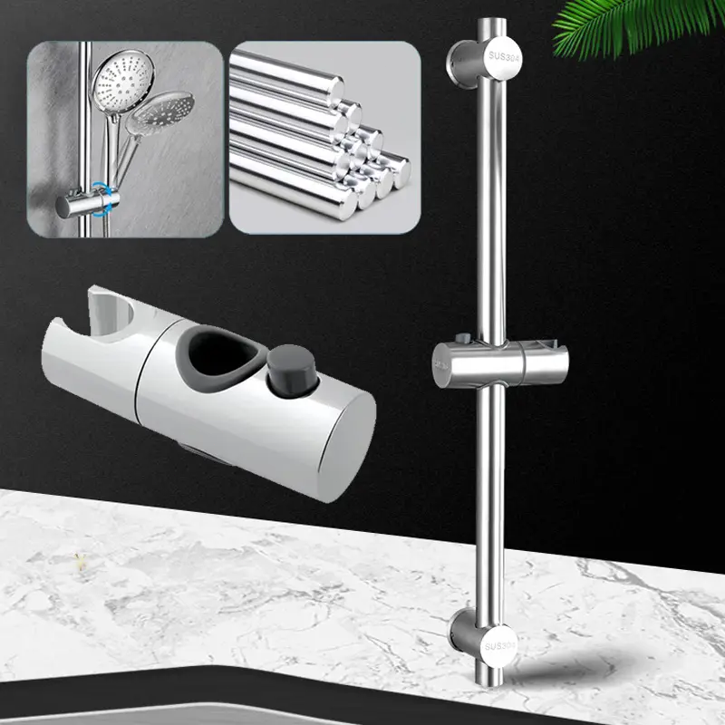 Shower Riser Rail Kit Stainless Steel Shower Slide Bar Adjustable ...