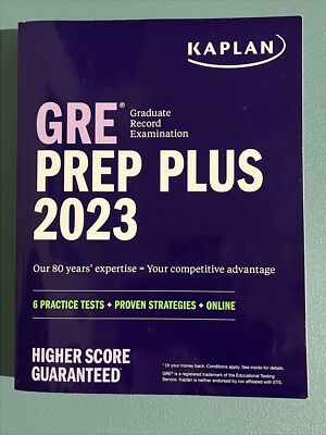 BRAND NEW - UNUSED Kaplan GRE Prep Plus 2023 w/ 6 practice tests and ...