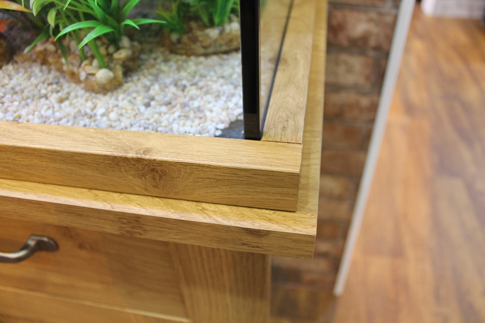 Ex Display Aqua One Oakstyle 300L Oak Fish Tank Aquarium LED Lighting ...