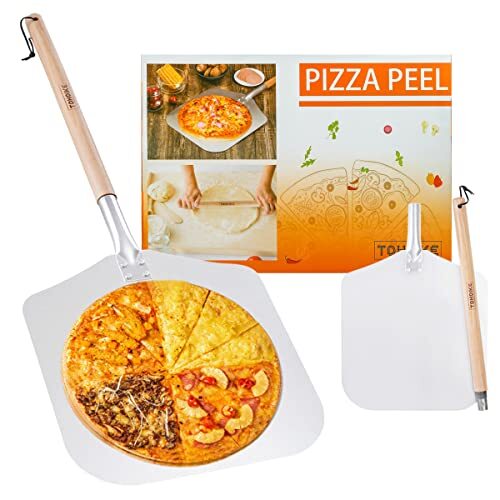Premium Aluminum Pizza Peel With Detachable Beech Handle, 12” x 32.5 ...