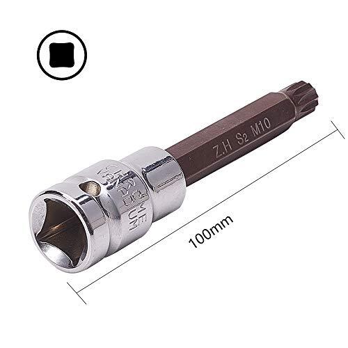 1/2" Drive X M10 10mm Triple Square Spline Bit Socket S2 Steel Bits Crv ...