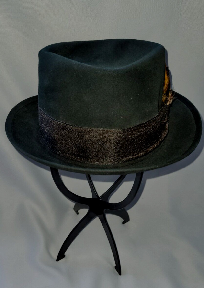 VINTAGE FEDORA HAT STETSON MALLORY RETRIEVER 6 7/8 - Gem