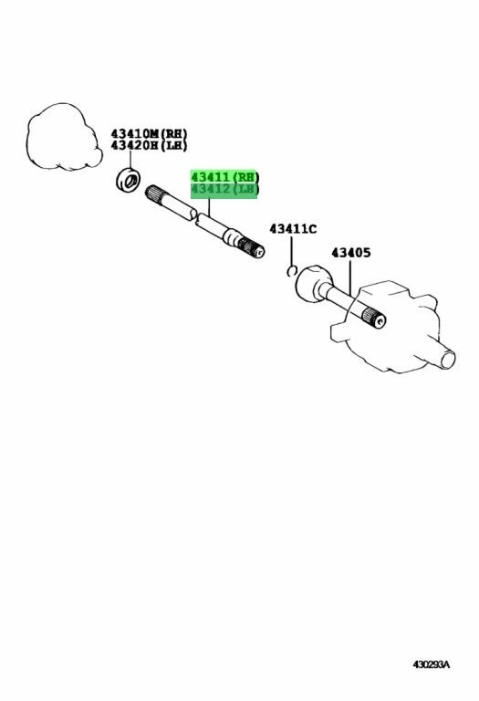 OEM Toyota Land Cruiser Lexus LX450 Shaft Front Axle Inner RH LH Set ...