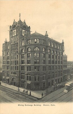UDB Lithograph Postcard; Mining Exchange, Denver CO, Colorado News Co ...