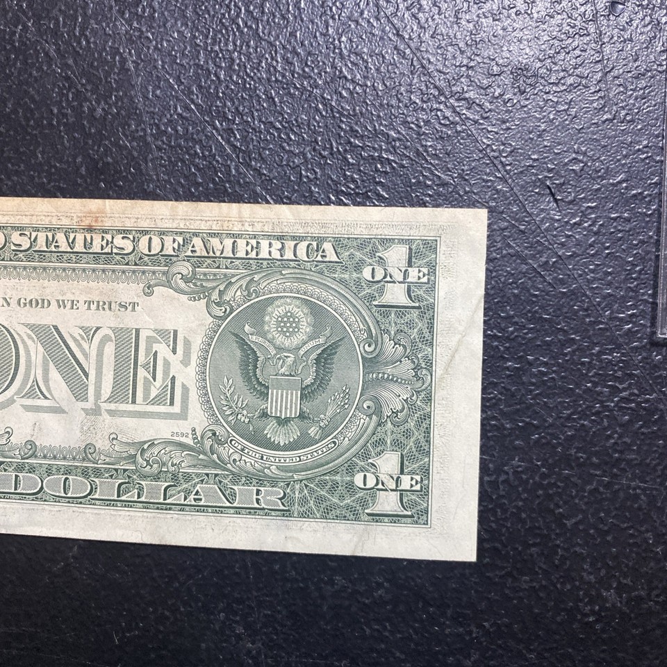 💎 1977 UNC $1 BILL ERROR Ink Smear Offset Alignment/ Wet Ink Transfer ...