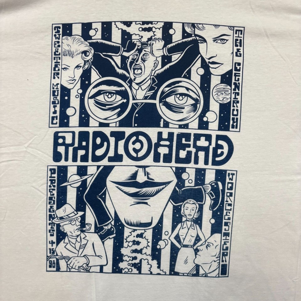 Radiohead Alternative Rock Band White Tee Size XL | eBay