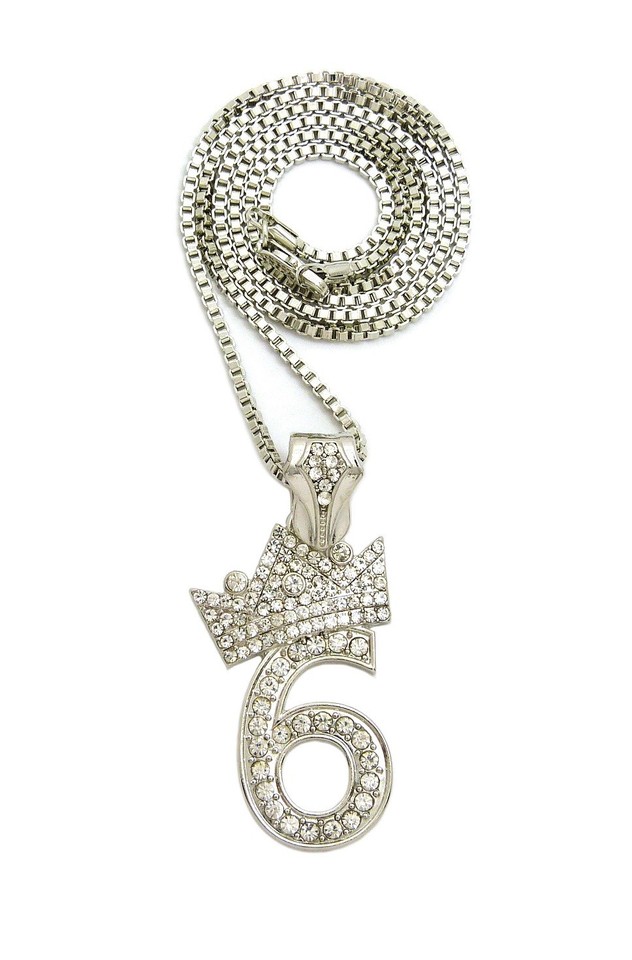 NEW # 1 to 9 NUMBER PENDANT & 24" VARIOUS CHAINS & COLOR HIP HOP ...