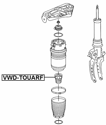 Front Bumper Spring Febest VWD-TOUARF Oem 7L0412303A | eBay
