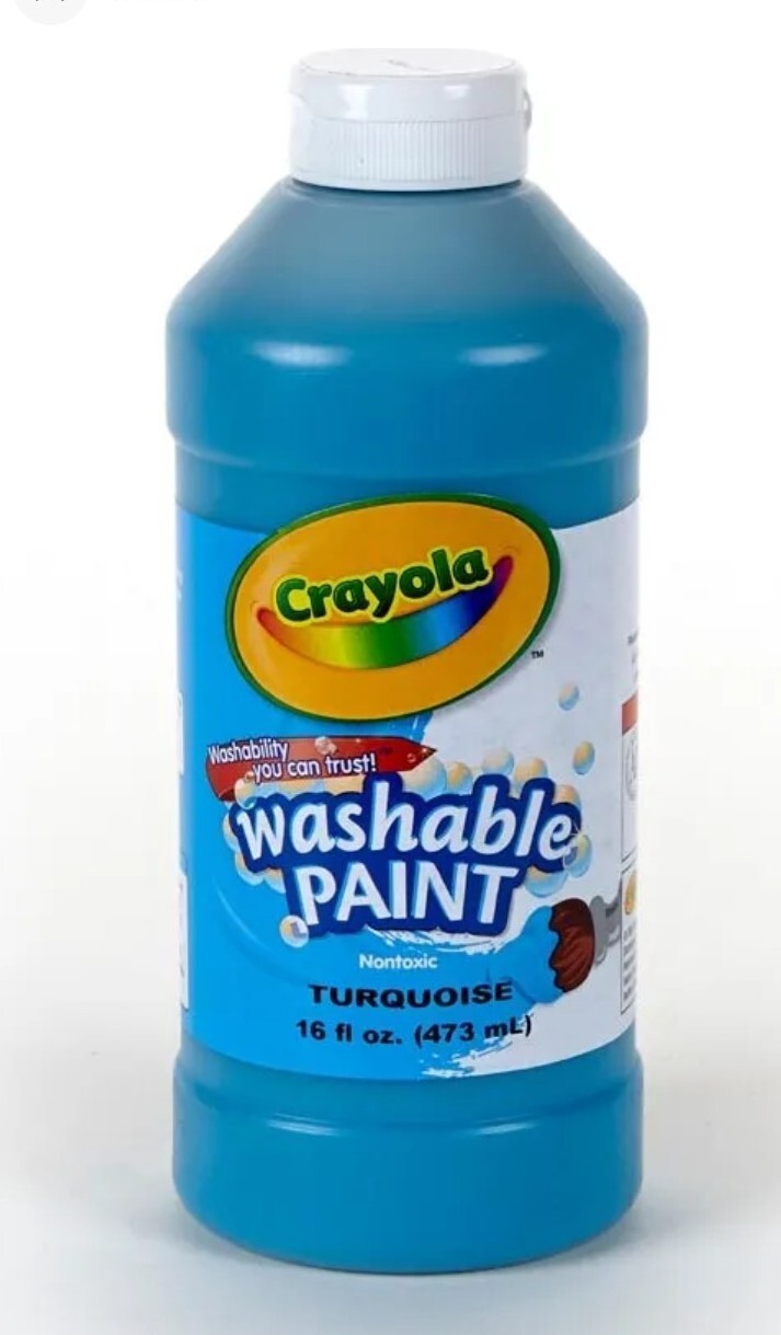 Crayola Washable Paint Pint Turquoise Blue HUGE 16oz (BB) | eBay