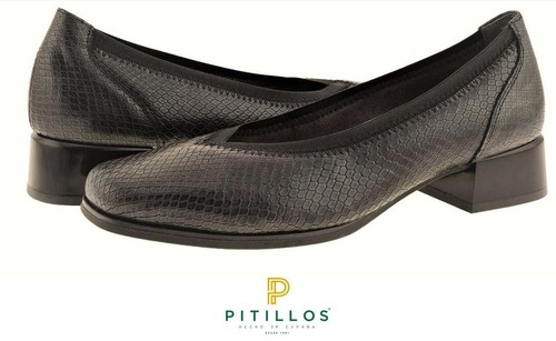 Pitillos Shoes Spain Comfort heel Leather court shoes Pitillos 1700 ...