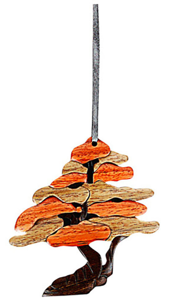 Tree of Life - Double-sided Wood Intarsia Christmas Tree Ornament ...