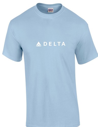 Delta Airline White Logo US Aviation Travel Cotton Light Blue T-Shirt ...