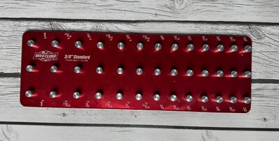 Westling 3/8 Standard Socket Tray Organizer 3 Rows 13 Pegs Red | eBay