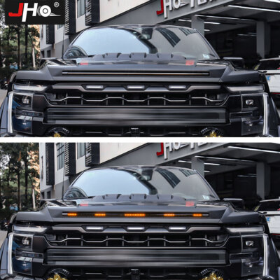Hood Bug Deflector Guard LED Amber Light Sequential For 2021-2025 Ford ...