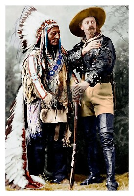 CHIEF SITTING BULL AND BUFFALO BILL WILD WEST COLORIZED 4X6 PHOTO | eBay