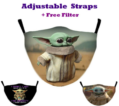 Star Wars Baby Yoda Grogu Face Mouth Masks Washable Mandalorian The ...