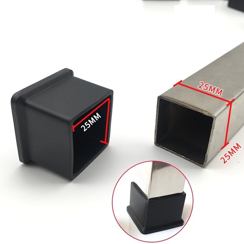 Rubber Square Plug for Metal Pipe Tubing Caps, Chair Glides Cap 10mm ...