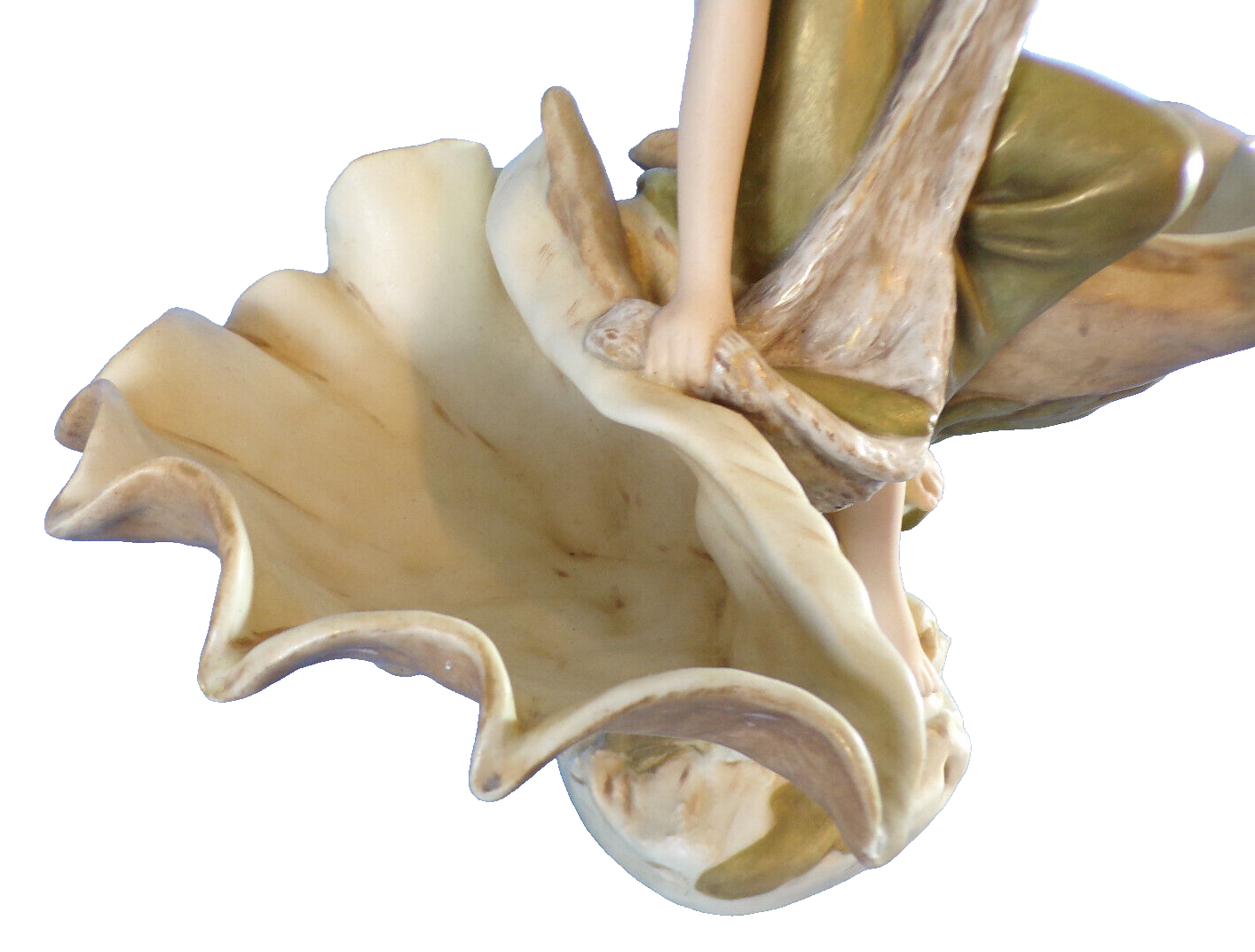 Royal Dux, Art Nouveau Bohemian Fisherwomen Flanked By Conch Shells ...