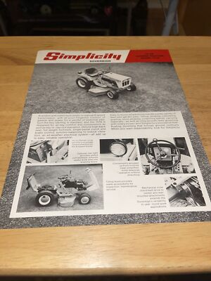 Simplicity Sovereign 16 HP Garden Tractor Model 7016 Dealer Brochure ...