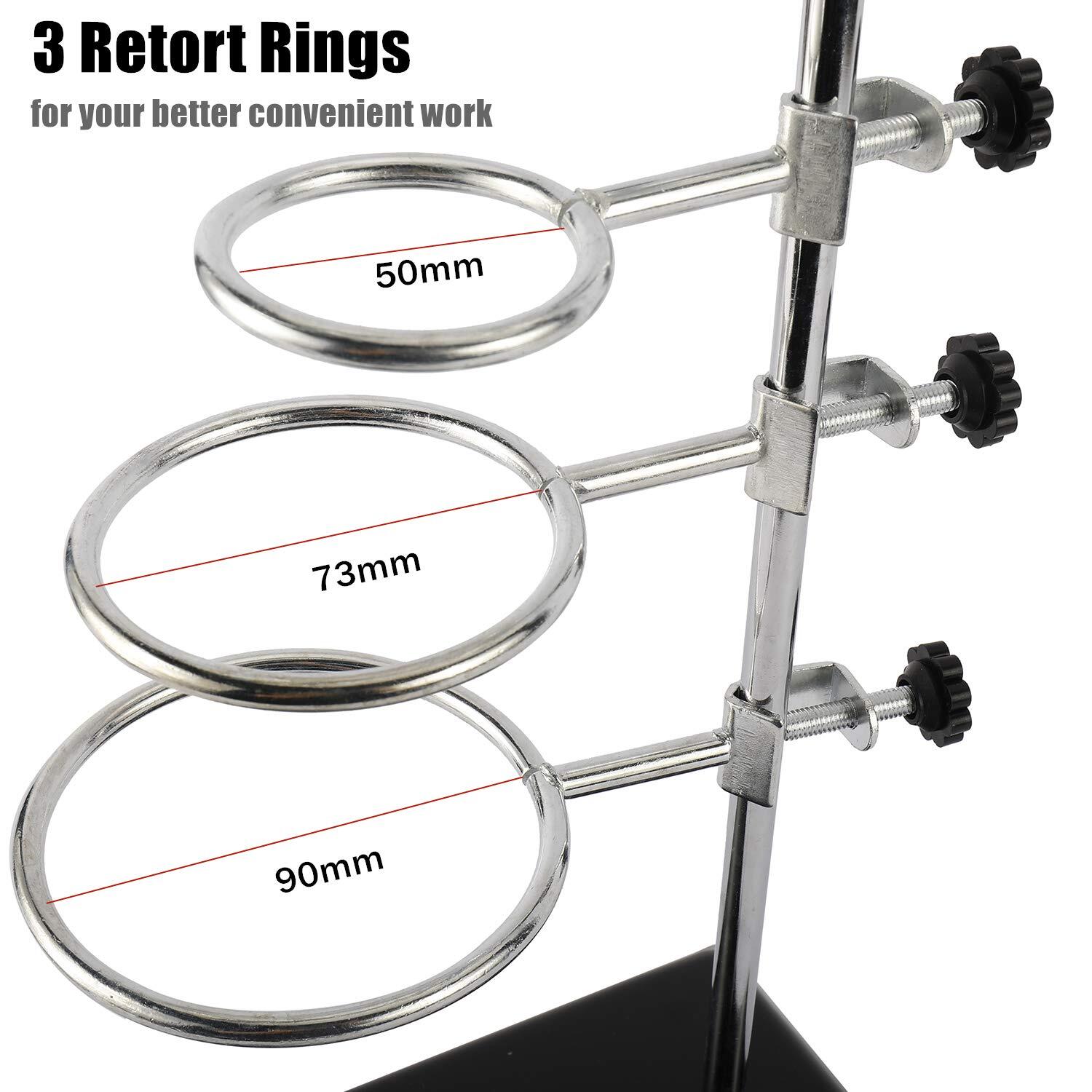 YaeCCC 60cm Lab Iron Stand Condenser Clamp Flask Retort Ring Support ...