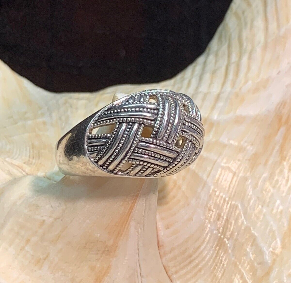 Basket Weave Dome Sterling Silver 925 Ring Vintage Ju… - Gem
