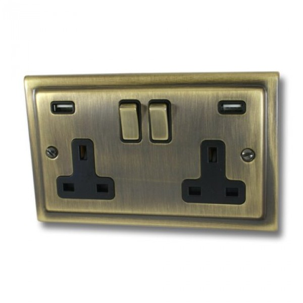 Victorian Stepped Edge Antique Vintage Retro Brass Sockets & Switches ...