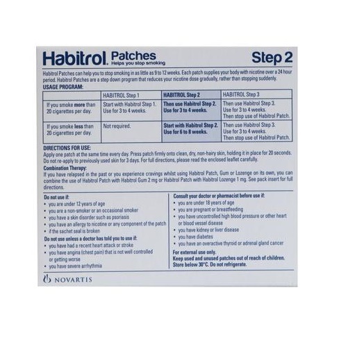 STEP 2 Habitrol (28 ct) Transdermal Nicotine Patch 14mg Stop Smoking 11 ...
