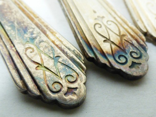 VTG 1929 R.C.C.O. Crusader Silver Plate Set of 6 tea spoons grapefruit ...