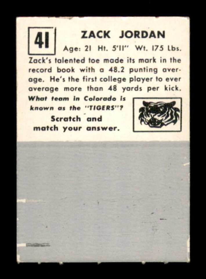 1951 Topps #41 Zack Jordan EX/EX+ 540257 | eBay