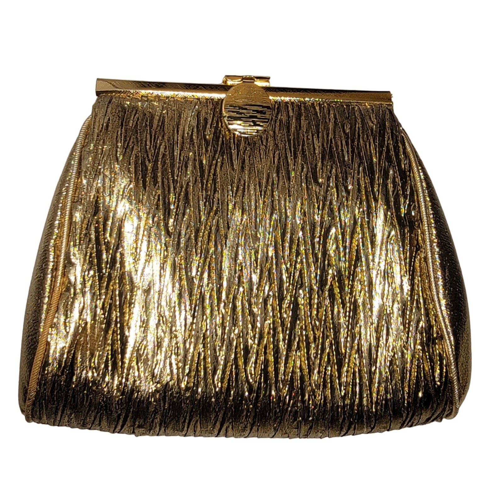 La Regale Gold Lame Shoulder Bag 50's Gold Metallic E… - Gem