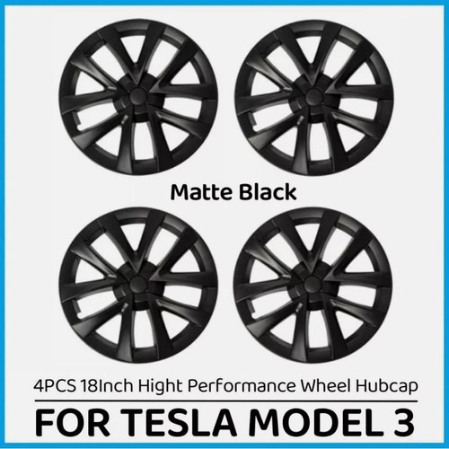 For Tesla Model 3 4PCS Hubcap Set 18inch Blade Wheel Cover Hubcap Full ...